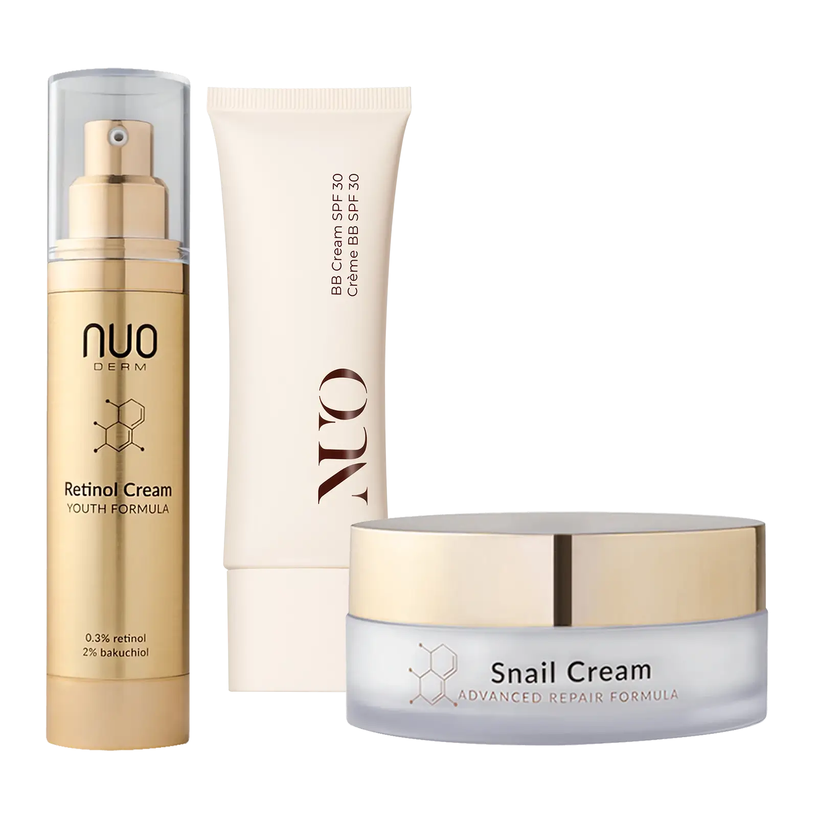 Set Crema cu Retinol, Crema cu Mucina de Melc si BB Cream (3 produse)